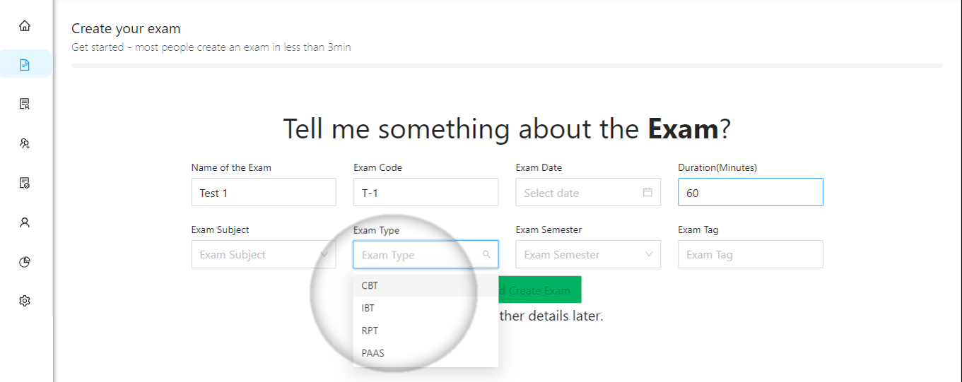 How to Configure an Exam