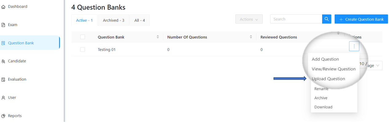 How to upload questions in bulk